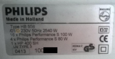 Philips Solarium Röhrenersatzpakete, passend für Philips Heimsolarien ...